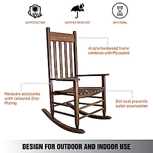 HOMESTEAD Wooden Rocking Chair, Brown