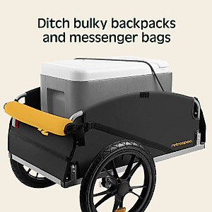 Retrospec Rover Hauler Cargo Bike Trailer | Folding Frame & Weather Resistant Fabric | Large Cargo Carrier | Fits 20” - 29” Bicycle Wheels | Sun