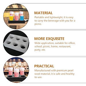 Happyyami 2Pcs Milk Tea Cup Holder Foam Drink Holders Takeout Packing Milk Tea Carrier Cardboard Drink Carrier Cup Drink Carrier Tray Coffee Universal Drinking Cup Holder Pearl Cotton