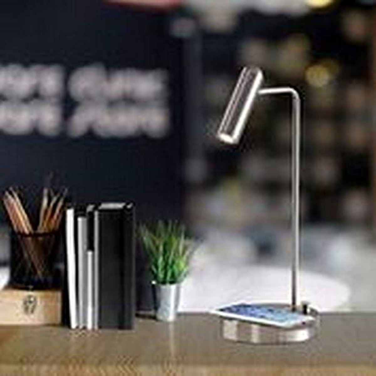 Adesso 3162-22 Kaye LED Desk Lamp Wireless Charging, 7W LED, 5W QI, USB Port, Indoor Lighting Lamps