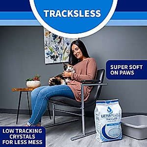 Litter Pearls Tracksless Unscented Non-Clumping Crystal Cat Litter with Odorbond, 7 lb, White, Clear and Blue Crystals