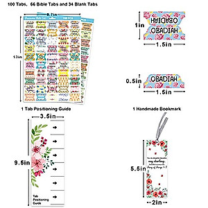 Decorative Laminated Bible Tabs 100PCS Cute Bible tabs for Women and Girl 66 Book Tabs 34 Blank Tabs for Old and New Testament
