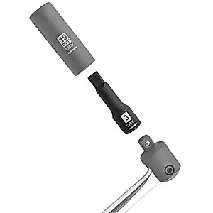 EPAuto 1/2-Inch Drive Impact Socket Extension Bar Set, Cr-V, 3 Pieces