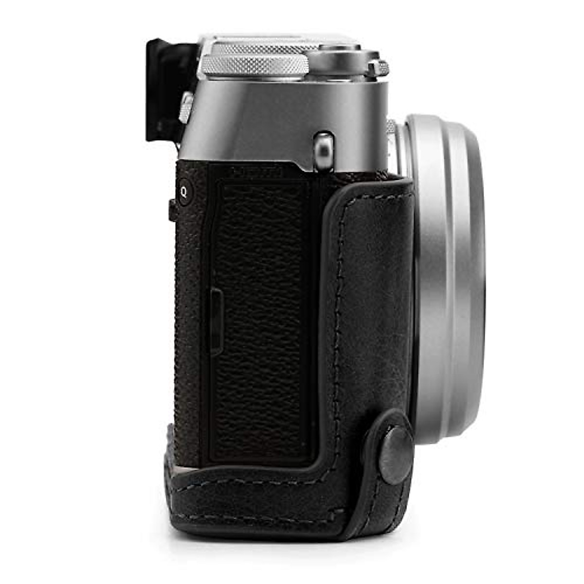 MegaGear MG1894 Ever Ready Genuine Leather Camera Half Case Compatible with Fujifilm X100V - Black