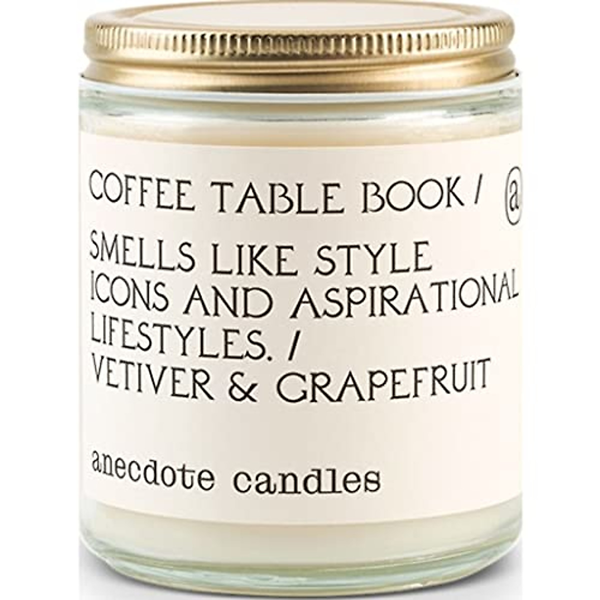 Anecdote Candles – Coffee Table Book Glass Jar Candle – Vetiver and Grapefruit – Coconut Soy Wax – Funny Non Toxic Scented Decorative Candles for Women Men and Home – 7.8 Ounces