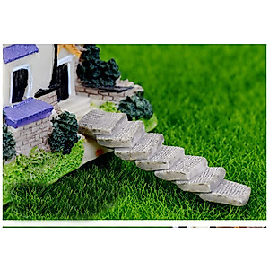 TOSSPER 2pcs Miniature Resin Bridge Stair Ladder Garden Fairy Ornament for Flower Pot Plant Home Bonsai Craft Decor