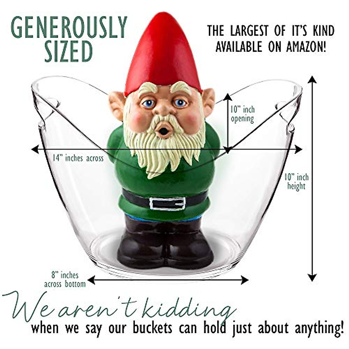 Raincol Ice Bucket Clear Acrylic 8 Liter Plastic Tub For Drinks and Parties, Food Grade, Holds 5 Full-Sized Bottles and Ice 1