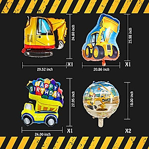 9 pcs Construction Balloons,Construction Birthday Party Supplies,Kids Birthday Party Favor Decorations Perfect for Your Dump Truck Party