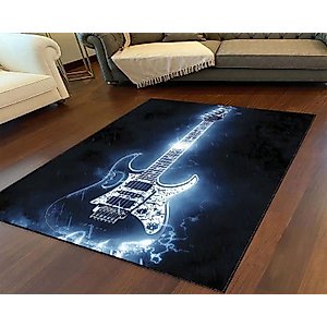 Guitar Design Rugs,Music Rug,Musical Instrument,Guitar Rug, Popular Rug, Modern Rugs, for Living Room, Personalized Gift,3D Rug,Home Decor, Housewarming Gift 01, Kids Room Rug,Area Rug