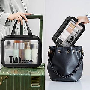 MAANGE Toiletry Bag for Women Men, Translucent Waterproof Makeup Cosmetic Bag Travel Organizer for Accessories, Toiletries