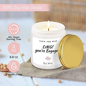 Engagement Gifts for Couples Women, Cool Wine Engaged Tumbler Gift Set Newly Presents for his and her him Fiance Fiancee Friend, Girlfriend Boyfriend Ideas with Straws, Socks, Candle & Greeting Card