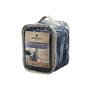Woolrich Heated Plush to Berber Electric Blanket Throw Ultra Soft Knitted , Super Warm and Snuggly Cozy with Auto Shut Off and Multi Heat Level Setting Controllers, Throw: 60x70", Sapphire