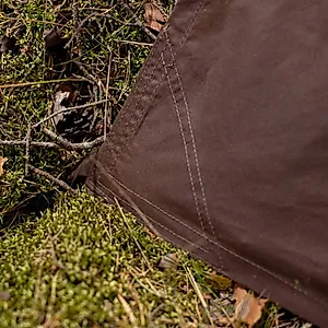 Bushcraftspain Waterproof Oilskin Tarp 8’ x 4’8’’- Brown Waxed Cotton Canvas Shelter for Survival, Bushcraft and Camping - Lightweight - Made in Spain