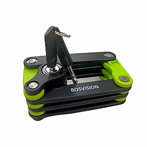 Folding Bike Lock, Foldable Bike Lock, Bicycle Folding Lock, Heavy Duty Anti Theft, 12 Steel Bars (30.7"/78cm) with 2 disc Keys and Mount Bracket