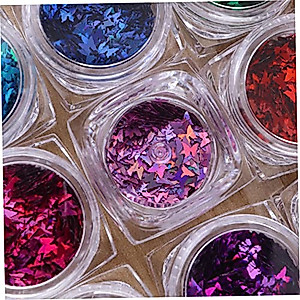 FOMIYES 1 Set 12 Metal Decor Nail Art Accessories Face Glitter Stickers Nail Foil Glitter Flakes Flake Glitter Nail Foil Glitter Nail Kit Creative Manicure Sequins Nail Stickers Nail Set