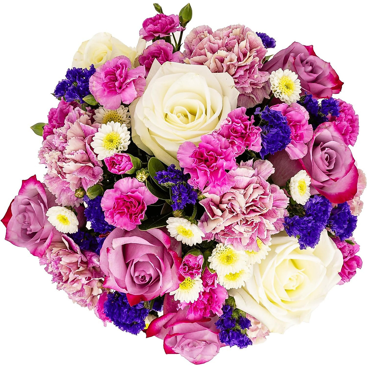 Delivery by Mon 8th July | Rejuvenate | Purple, White Fresh Flowers Aquabloom Arrangement with Vase | Arabella Bouquets | Flowers for Delivery, Birthday, Congratulations | Premium Hydrated Shipping