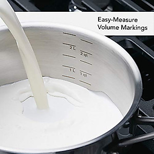 KitchenAid 5-Ply Clad Polished Stainless Steel Saucepan with Lid, 3 Quart