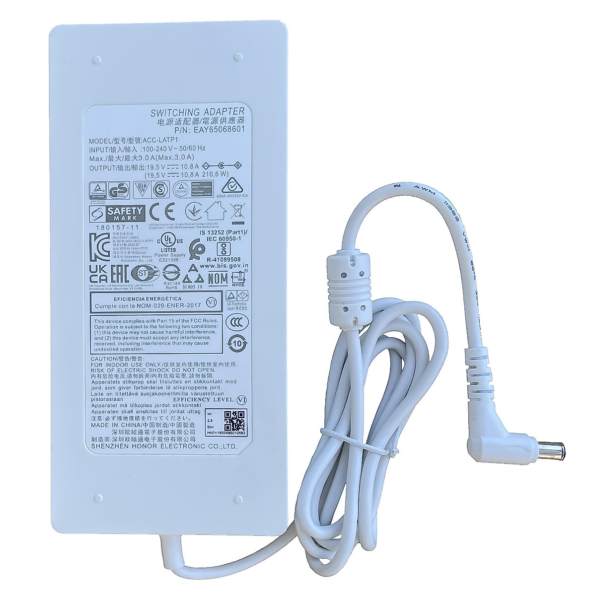 AC Adapter - Power Supply Compatible with LG 34BK95C Curved UltraWide Qhd Nano IPS Monitor