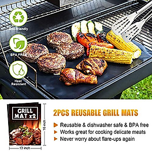 Cifaisi BBQ Grill Accessories Set, 38Pcs Stainless Steel Grill Tools Grilling Accessories with Aluminum Case, Thermometer, Grill Mats for Camping/Backyard Barbecue, Grill Utensils Set for Men Women