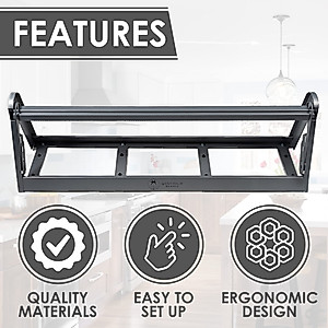 West Palm Brands Paper Roll Cutter, Holder & Dispenser for Butcher Freezer Craft Paper Rolls 24", Great Butcher, Wrapping, Crafting Paper or Vinyl Roll Holder - Free Standing or Wall Mounted