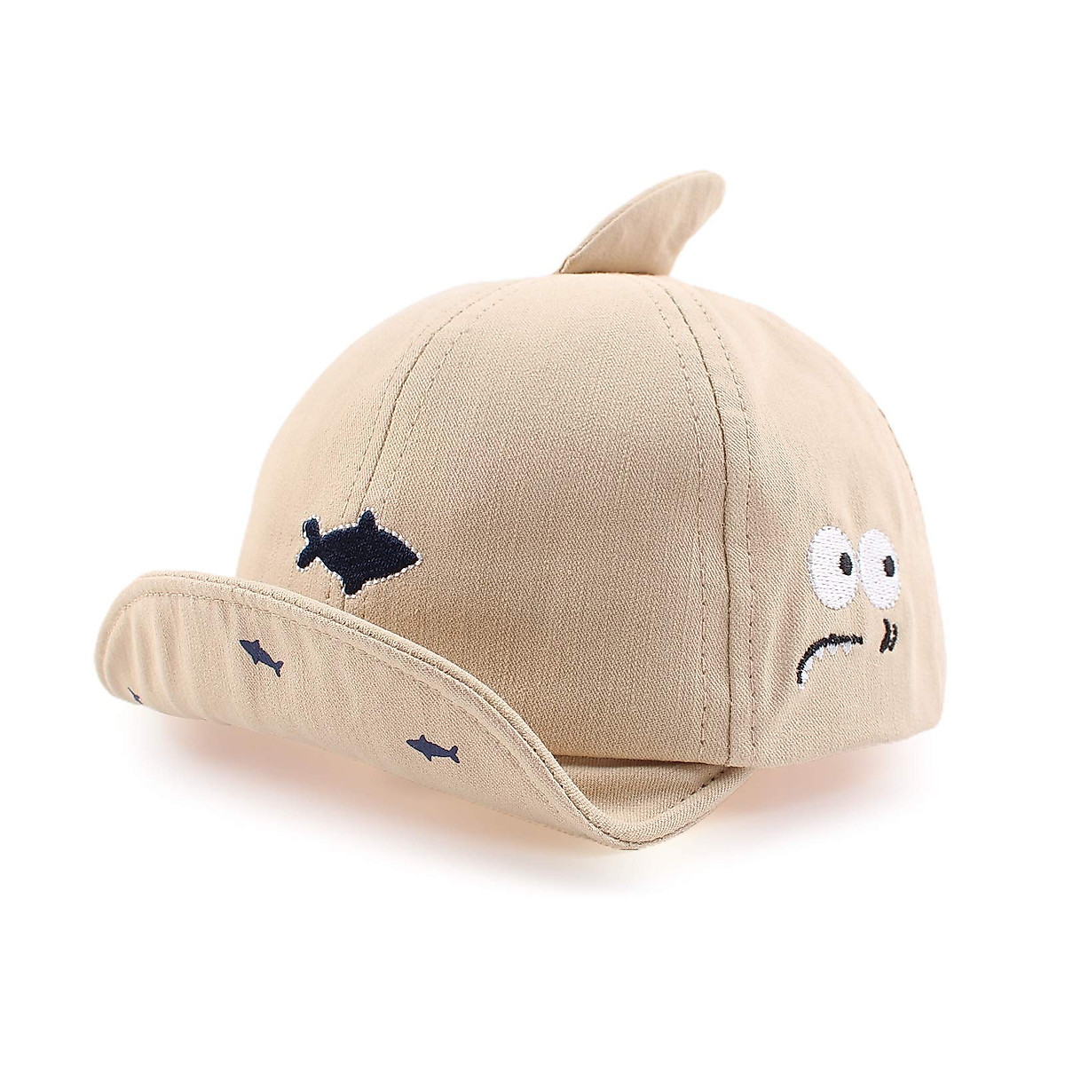 Cartoon Baby Sun Hat Summer Boys Girls Baseball Cap Infant Toddler Beach Hat Animal Pattern (6-24 Months, Light Blue Dinosaur)