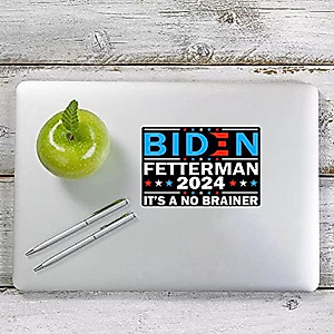 10 Pack Biden Fetterman 2024 It's a No Brainer Stickers Anti Joe Biden Stickers Reflective Decals Laptop Bumper Decal Window Waterproof Car Stickers
