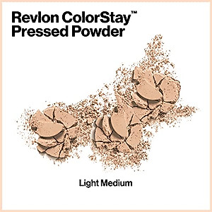 REVLON ColorStay Pressed Powder, Longwearing Oil ,Fragrance Free, Noncomedogenic Face Makeup, (830), Light/Medium, 0.3 Ounce