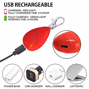 Novkin 2-Pack Rechargeable Dog Light, Dog Collar Light,Waterproof,3 Modes LED Dog Safety Lights,Multiple Color Options,Clip On Collar, Leash or Harness，Night Light for Running,Walking