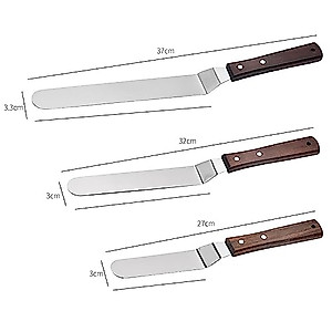 Offset Icing Spatula, Cake Angled Spatula Set with 6, 8, 10 Inch Blades, Cake Decorating Frosting Spatulas with Stainless Steel Handle (6,8,10 J79)