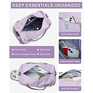 Gym Bag Womens Mens with Shoes Compartment and Wet Pocket Travel Duffel Bag for Women for Plane Sport Gym Tote Bags Swimming Yoga Waterproof Weekend Overnight Bag Carry on Bag Hospital Holdalls