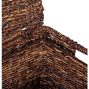 BirdRock Home Seagrass Rolling File Cabinet - Storage Organizer Box with Lid - Home Office Decor - Decorative Organize - Letter Legal Hanging Filing Container - Strong Durable Toy Pillow - Espresso