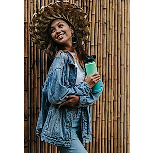 HYDRO CELL Stainless Steel Insulated Water Bottle with Straw - For Cold & Hot Drinks - Metal Vacuum Flask with Screw Cap and Modern Leakproof Sport Thermos for Kids & Adults (Mint/Green 24oz)