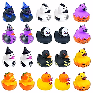 QPEY Halloween Rubber Ducks: 20 PCS Assorted 2 Inch Rubber Ducks, 10 Styles, Perfect for Jeeps Ducking, Party Favors, Decor, Gifts, Ages 3+