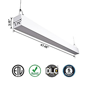 Euri Lighting EUD4-50W103sw, Linkable 4FT CCT Tunable Linear Up/Down Light, 50W, 6500lm, 3000K/4000K/5000K, 120-277V, Damp Rated, 0-10V Dimmable, ETL & DLC Certified, 5YR, 50K HR Warranty, White