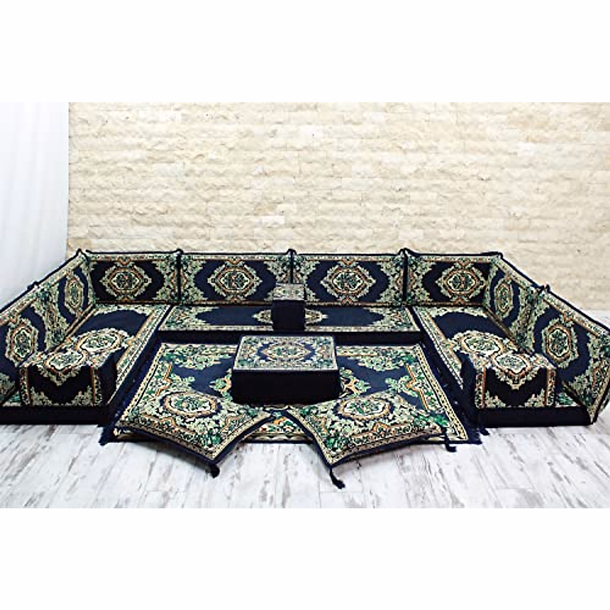Arabic U Shaped Floor Seating Sofa, Arabic Living Room Furniture, Arabic Majlis Sofa (With PREMIUM FOAM)