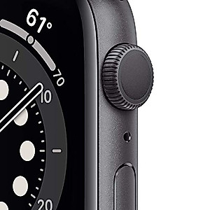 Apple Watch Series 6 (GPS, 44mm) - Space Gray Aluminum Case with Black Sport Band (Renewed)