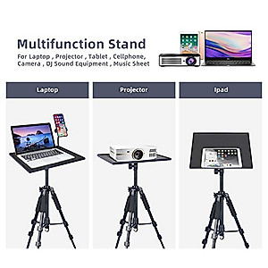 Facilife Projector Tripod Stand, Laptop Tripod Stand, Outdoor Projector Stand Adjustable Tall from 17.6 to 51.4 Inches, Multi-Purpose Portable Projector Stand Laptop Floor Stand for Laptop, DJ