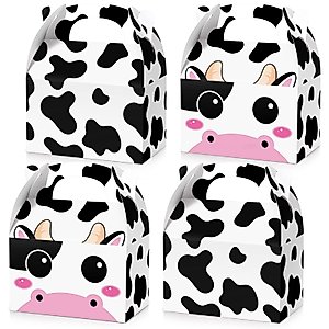 24 Pack Cow Party Treat Boxes Cow Party Goodie Candy Treat Boxes Reusable Birthday Party Favor Boxes for Farm Animals Theme Party Supplies Decoration