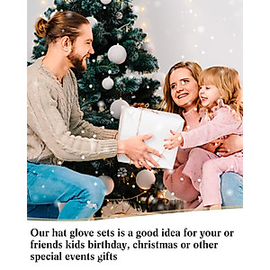 Liitrsh 6 Sets Toddler Winter Hat with Mittens Set Fleece Winter Baby Hat and Mitten Set Knitted Thick Warm Beanie Cap Gloves for Boys Unisex Newborn Infant Girls