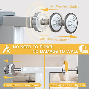 Dokicat Baby Gate,Baby Gates 29-33/41-45 inches,Extra Tall Pet Gate,Tall Baby Gate,Dog Gates for House,Baby Gates for Doorways,Pressure Mounted Baby Gate, No Drill Baby gate