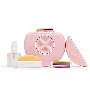 Alleyoop Portable Travel Razors For Women - Perfect For Touch Ups On-The-Go - Includes Refillable Blades, Moisturizing Bar & Water Spray Bottle - Safe For All/Sensitive Skin Types (Dusty Pink)