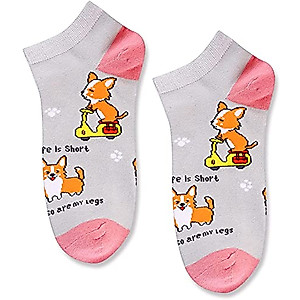 Zmart Funny Corgi Gifts for Corgi Lovers Women, Novelty Ankle Corgi Socks Gifts for Her