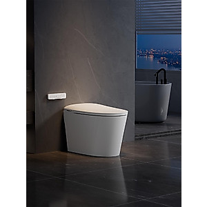 Bazyths Smart Toilet with Bidet Auto Open/Close Foot Touch Flush Dryer Heated Seat Dual Flushes Elongated One-Piece Design (ZYR1)