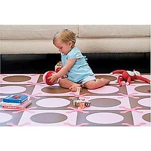 Skip Hop 20 Piece 70"x56" PlaySpot Floor Mat, Pink/Brown (Discontinued by Manufacturer)