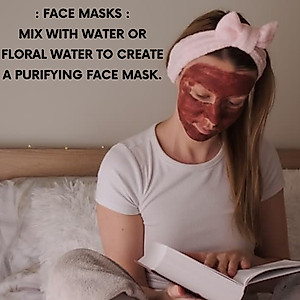 mGanna 100% Natural Moroccan Red Clay Powder for Hair Masks, Scrubs, Creams and Soap Making 0.5 LBS / 227 GMS