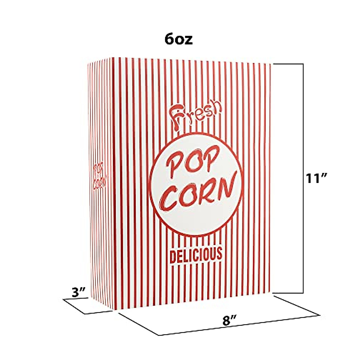 MT Products Popcorn Boxes for Party - 6 oz. (Pack of 30) - #8 Popcorn Buckets With Close Top - Great Popcorn Holder for Movie Night, Theater, Circuses, and Stadium
