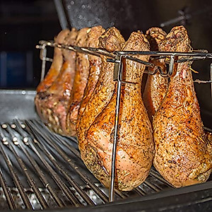 Chicken Leg And Wing Rack For Grill Smoker Oven - Easy To Use 14 Slots Chicken Leg Rack - High Grade Stainless Steel Chicken Wing Rack Chicken Drumstick Holder For Perfect Cook