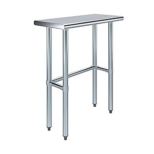 14 in. x 30 in. Open Base Stainless Steel Work Table | Residential & Commercial | Food Prep | Heavy Duty Utility Work Station | NSF
