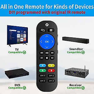 tiebutie Pre-programmed Media Remote Control Compatible with Xbox One, Xbox One S, Xbox One X - All in One Universal Control for Xbox Remote, LG & Vizio TV Remote with 7 Learning Programmed Keys