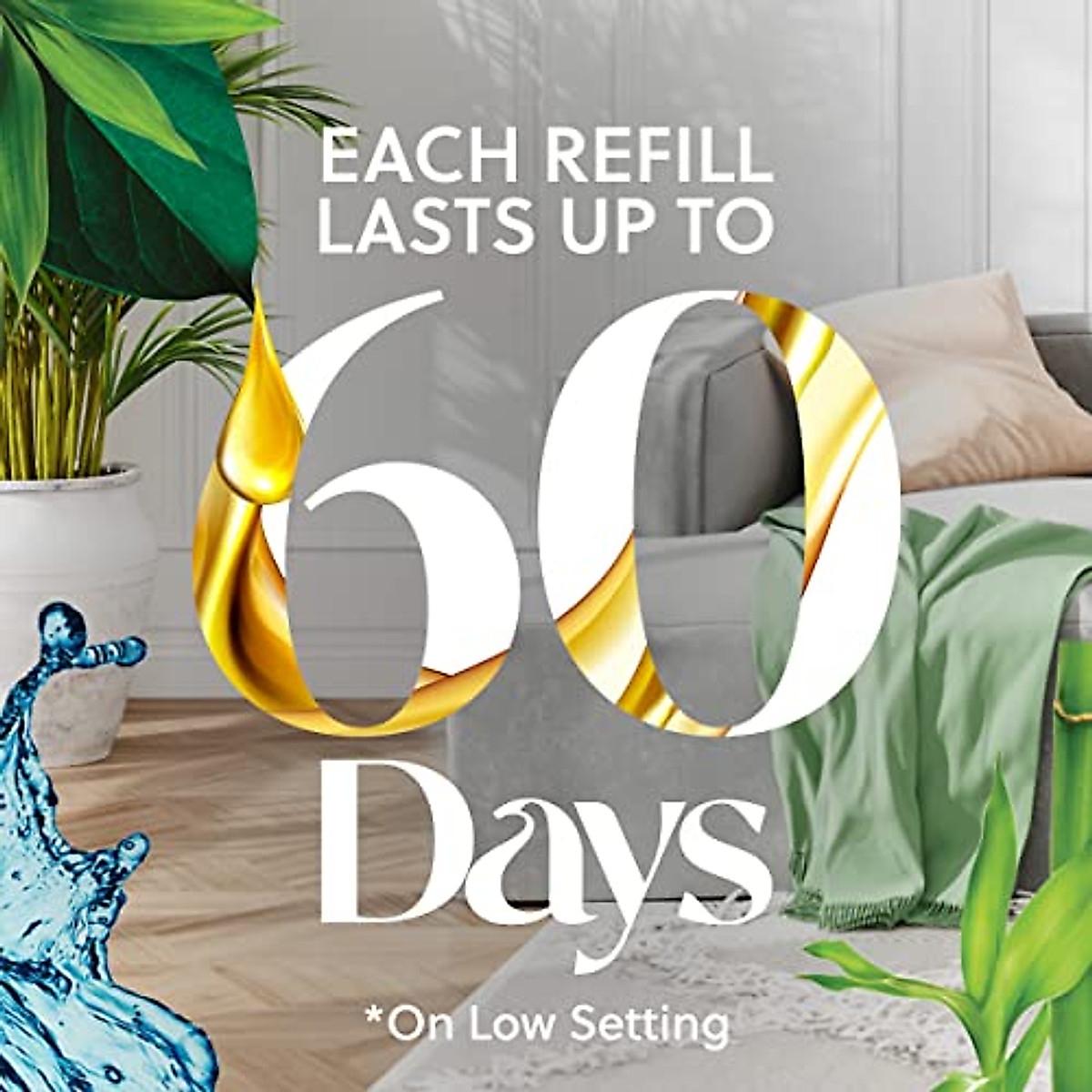 Air Wick Scented Oil Refill, 5ct, Fresh Waters, Air Freshener, Essential Oils